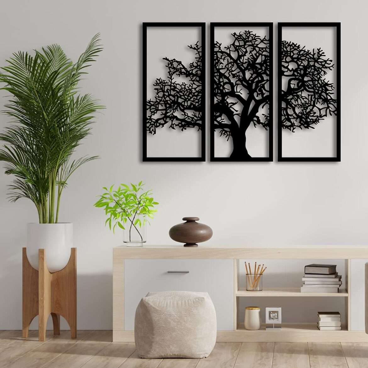 Tree Wall Decor 3 Panels, Modern Nature Wall Art - STAGUM
